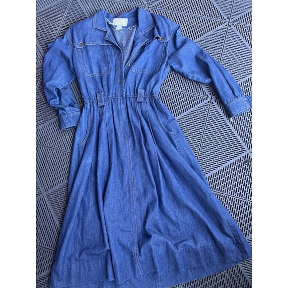 Apostrophe | Dresses | True 8s Vtg Denim Western Dress Midi Shoulder ...
